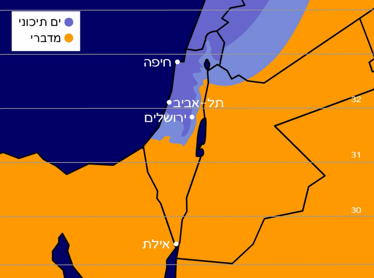 אזורי אקלים בישראל - נקודות עצירה מקבץ 1 | לומדים עם בריינפופ